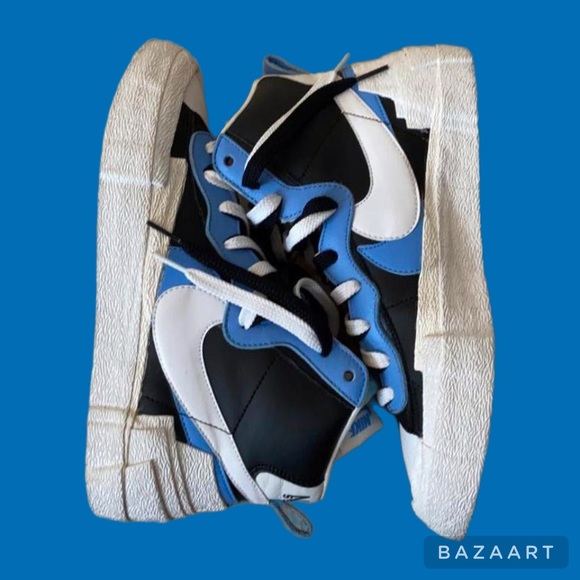 Nike | Shoes | Sacai X Blazer Mid Black Blue | Poshmark